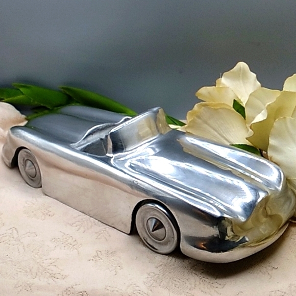 Vintage | Accents | Vintage Decorative Silver Metal Car | Poshmark